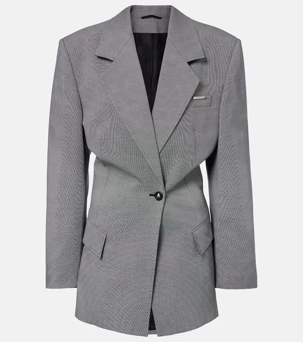Attico Wool And Cotton Blazer - Grey