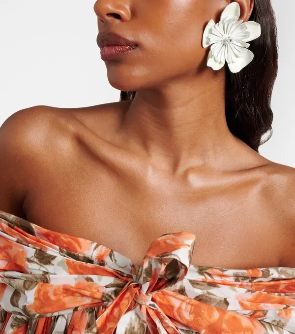 Chloé Floral Clip-on Earrings - White
