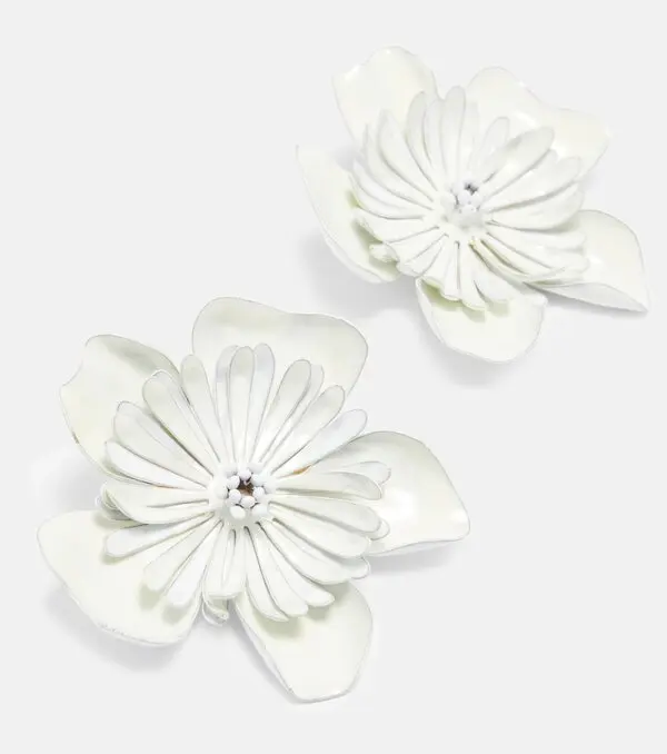 Chloé Floral Clip-on Earrings - White