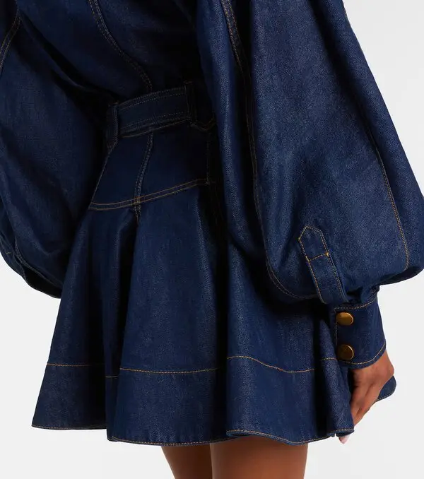 Zimmermann Luna Belted Denim Minidress
