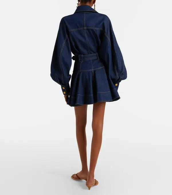 Zimmermann Luna Belted Denim Minidress
