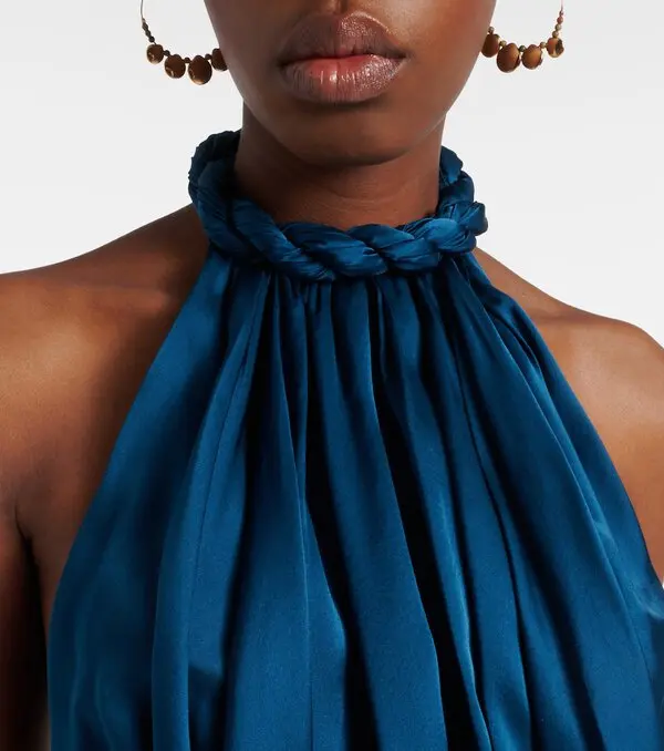 Zimmermann Alchemy Gathered Silk Satin Maxi Dress
