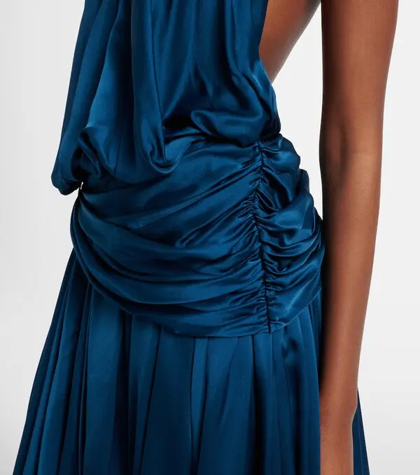 Zimmermann Alchemy Gathered Silk Satin Maxi Dress