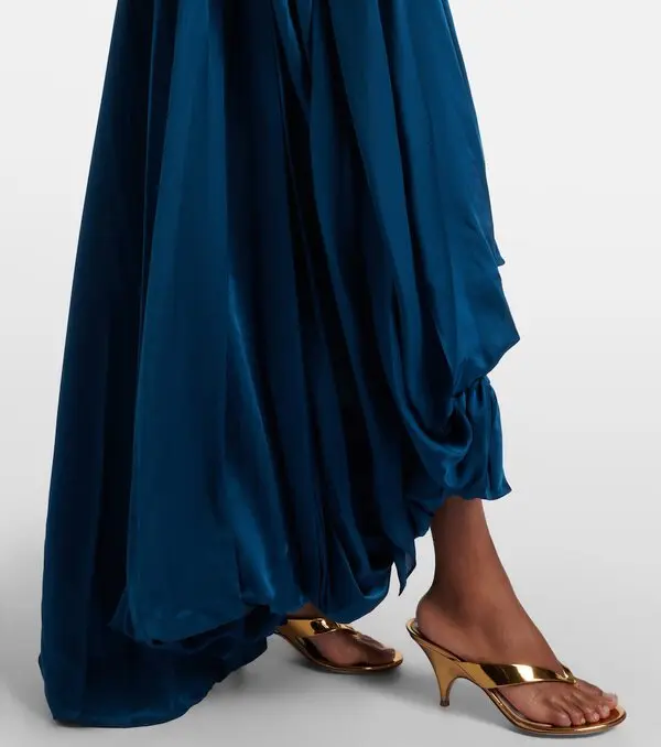 Zimmermann Alchemy Gathered Silk Satin Maxi Dress