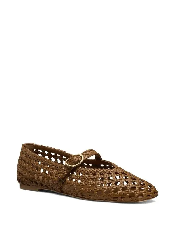 STUART WEITZMAN Prim Woven" Ballerina Mary Jane - Beige