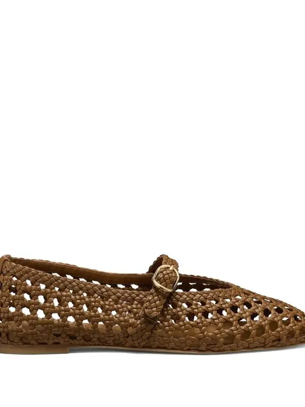 STUART WEITZMAN Prim Woven" Ballerina Mary Jane - Beige