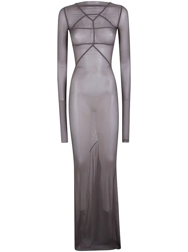 Rick Owens Temple Gown Long Dress - Gray