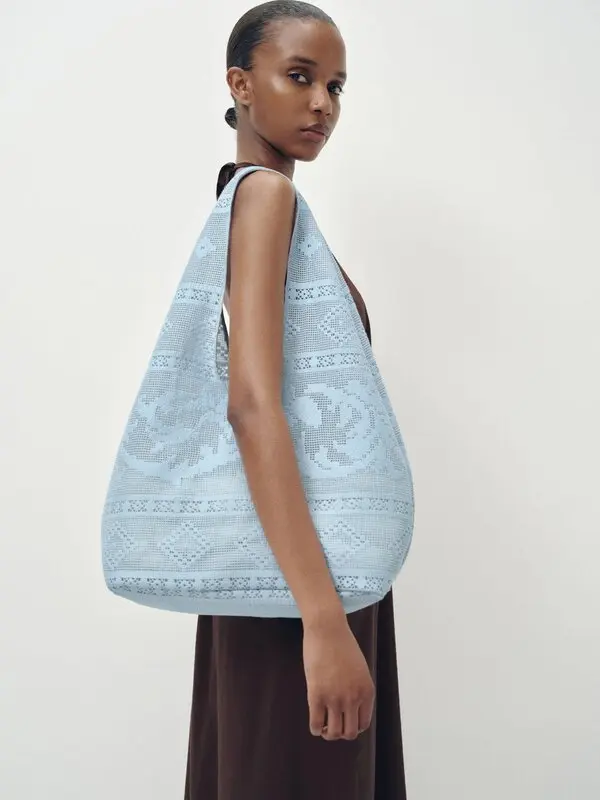 REFORMATION Aurelia Tote Bag Mist Floral Lace