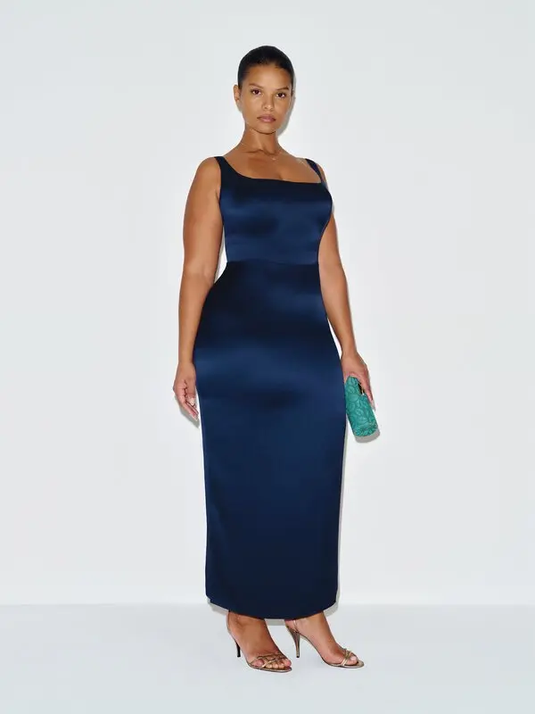 REFORMATION Ambre Silk Maxi Dress - Blue