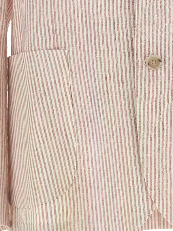 BARBA NAPOLI Easy J Striped Patch-pocket Blazer - Neutrals