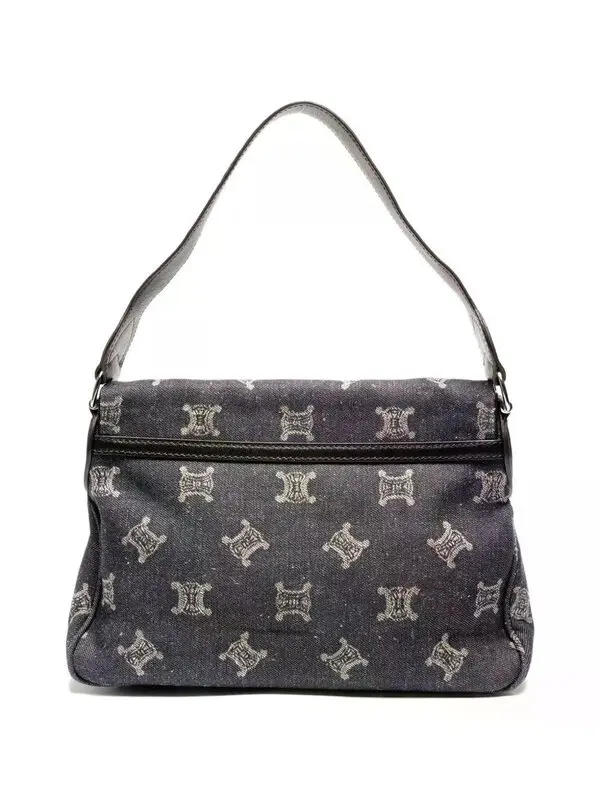 Celine 2000s Printed Denim Shoulder Bag