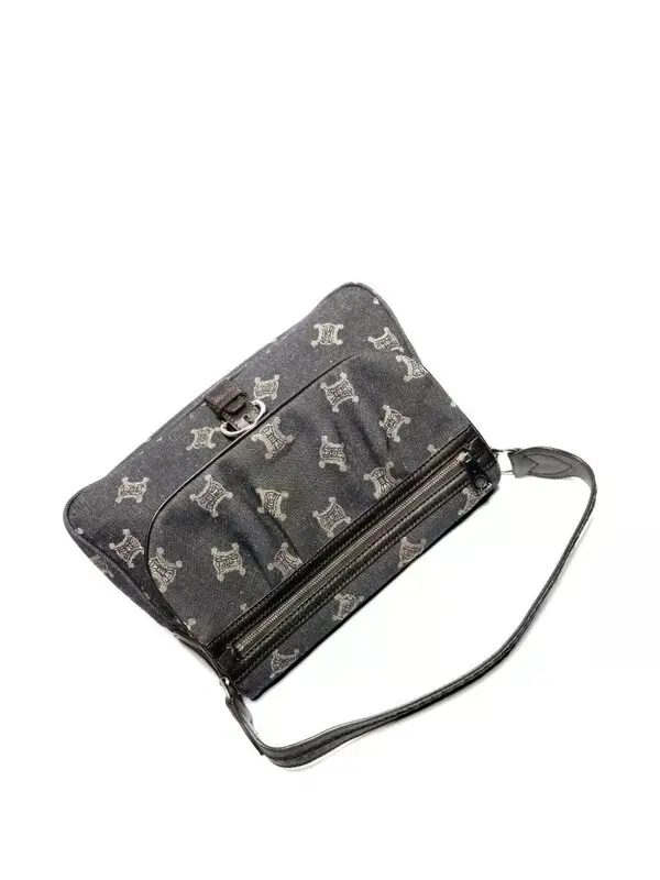 Celine 2000s Printed Denim Shoulder Bag