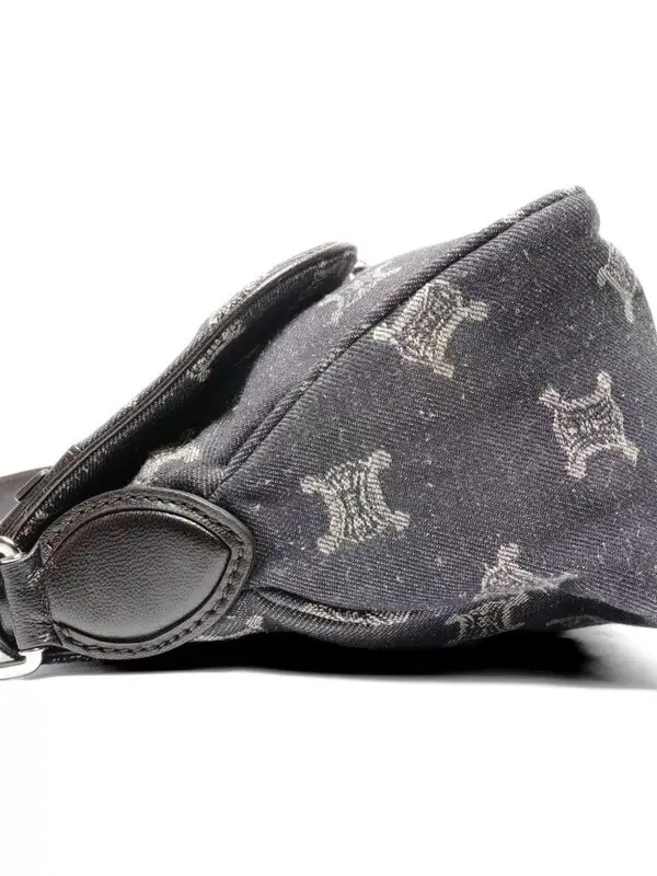 Celine 2000s Printed Denim Shoulder Bag