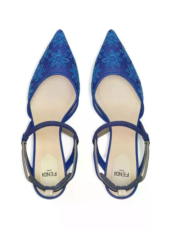 Fendi Colibrì Lite Floral Slingback Kitten Heels