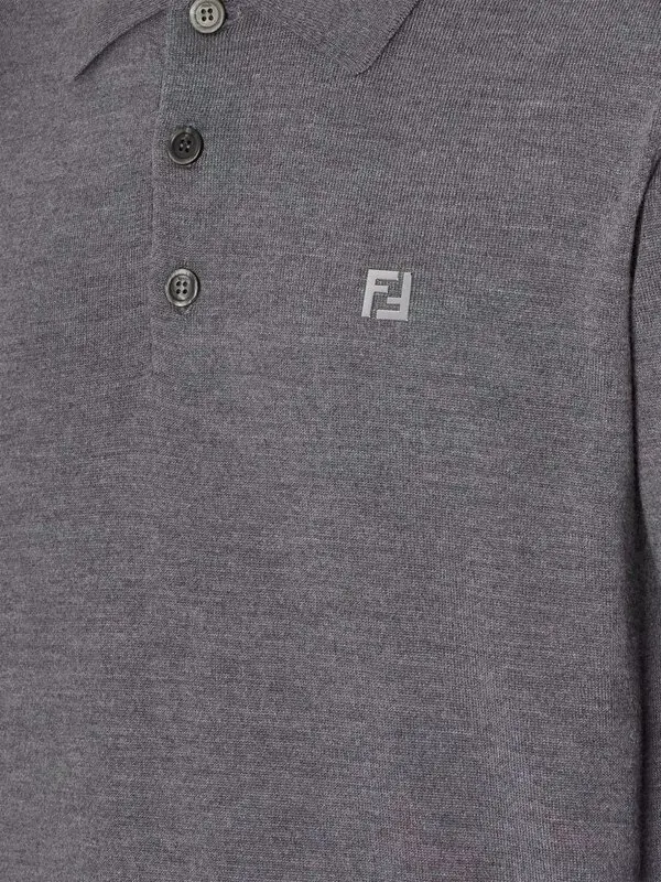 Fendi Long-sleeve Polo Shirt - Grey