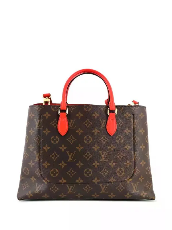 LOUIS VUITTON Flower Monogram Canvas Tote Bag - Brown