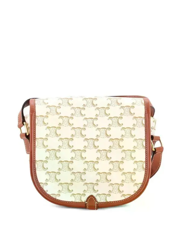Celine Folco Bag Triomphe Coated Canvas Medium - Neutrals