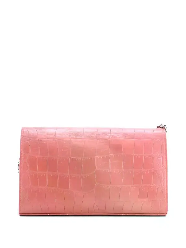 Saint Laurent Classic Monogram Wallet On Chain Crocodile Embossed Leather Small Crossbody Bag