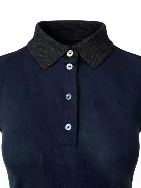 GRAN SASSO Button Contrast-collar Polo Top