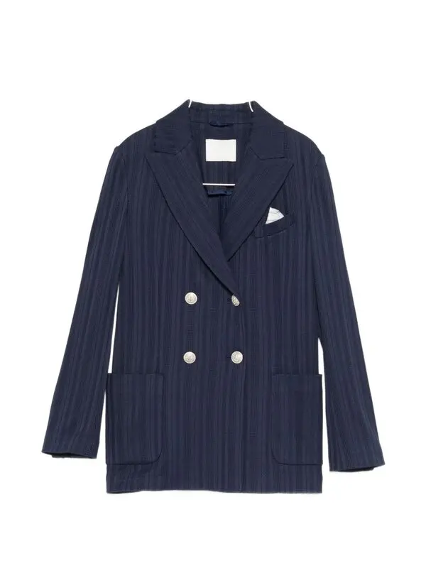 CIRCOLO 1901 Cotton Double-breasted Jacket - Blue