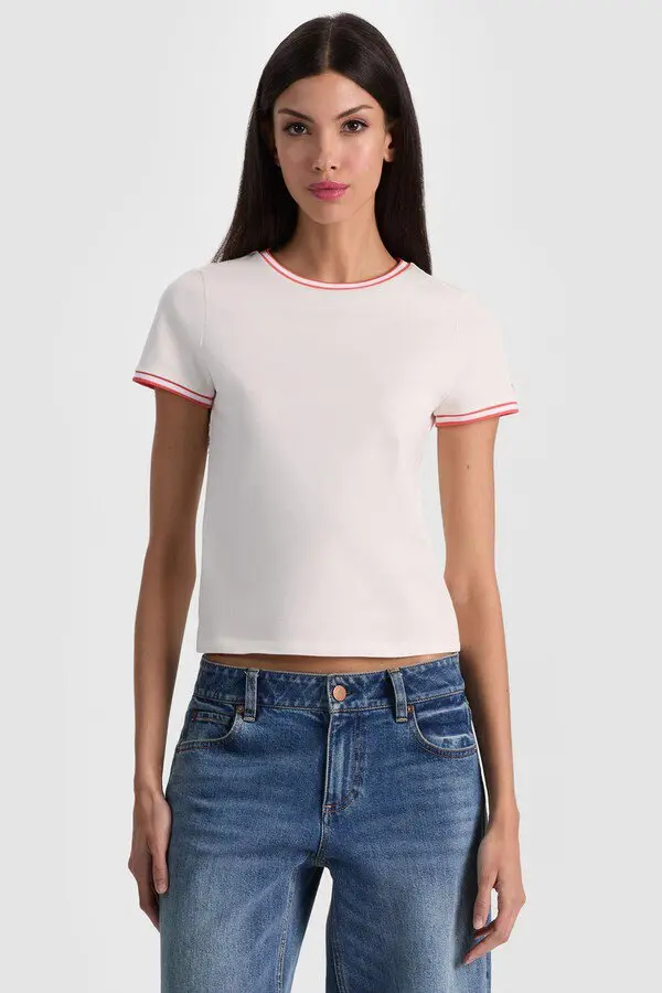 Alice + Olivia Cindy Ringer Tee - White