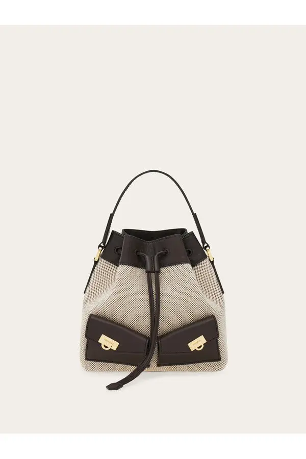FERRAGAMO Multipocket Bucket Bag - Natural