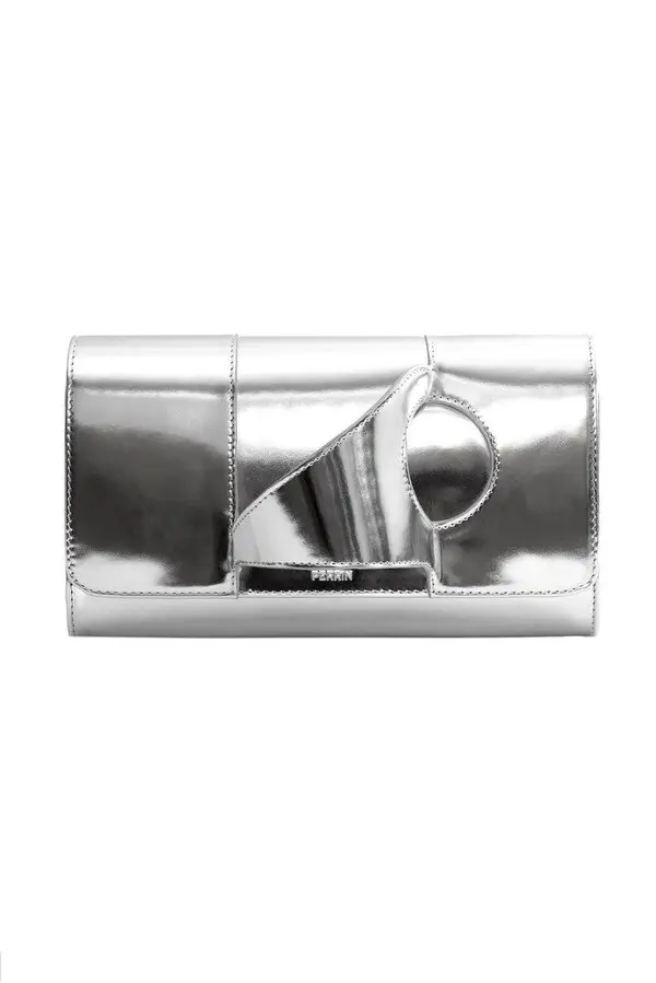 Perrin Lasymetrique Glove Clutch - Silver