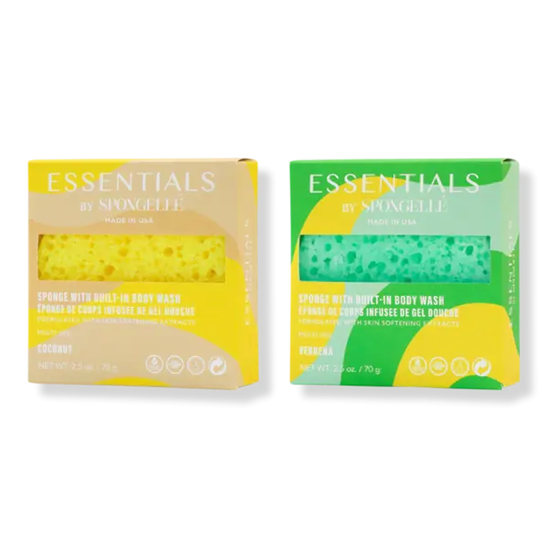 SPONGELLE Essentials Coconut & Verbena Tropical Bundle | Body Wash Infused Buffers - One-color