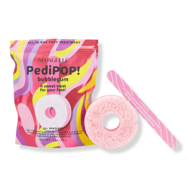 SPONGELLE Pedipop! Pedi Buffer | All-in-one Pedi Treatment - Bubblegum