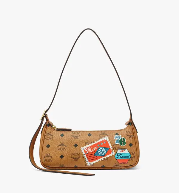 Mcm Aren Shoulder Bag - Cognac