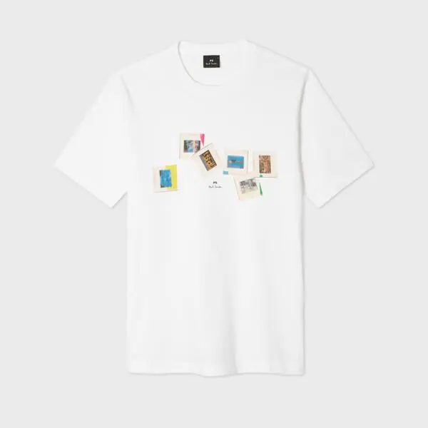 Paul Smith Organic-cotton 'slides' T-shirt - White