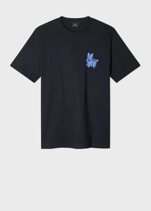 Paul Smith Navy 'never Assume Bunny' Print T-shirt