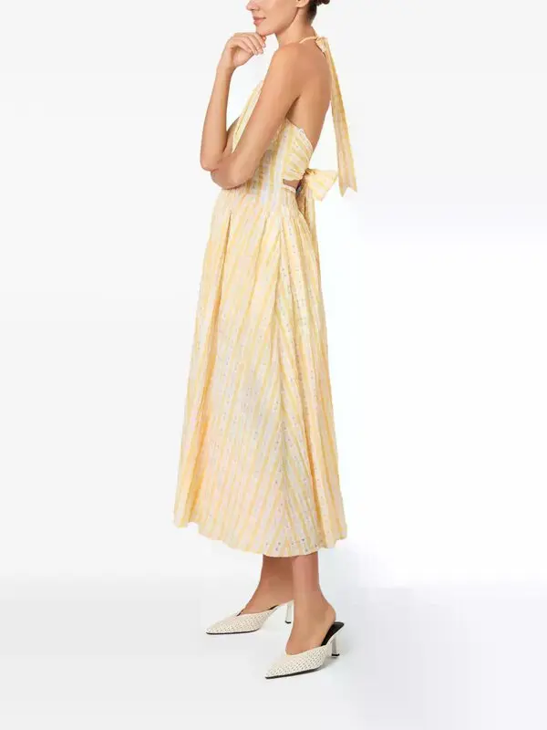 Rosie Assoulin Halter Check Midi Dress - Yellow
