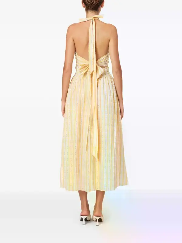 Rosie Assoulin Halter Check Midi Dress - Yellow