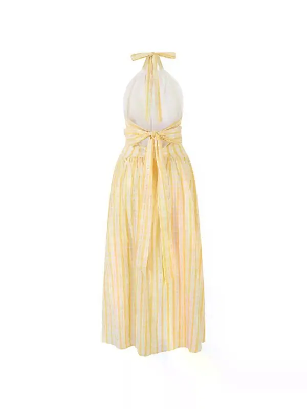 Rosie Assoulin Halter Check Midi Dress - Yellow