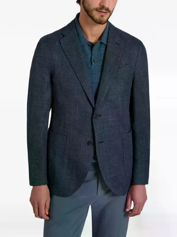 SLOWEAR Mélange-effect Blazer - Blue