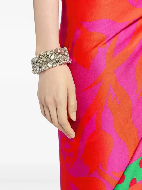 Dries Van Noten Crystal-embellished Cuff Bracelet - Silver