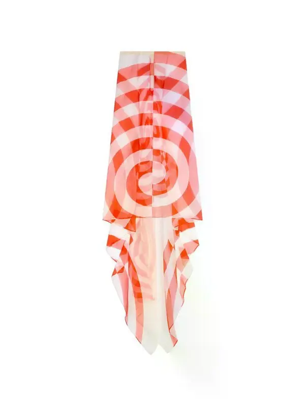 Dries Van Noten Printed Silk Maxi Skirt - Red