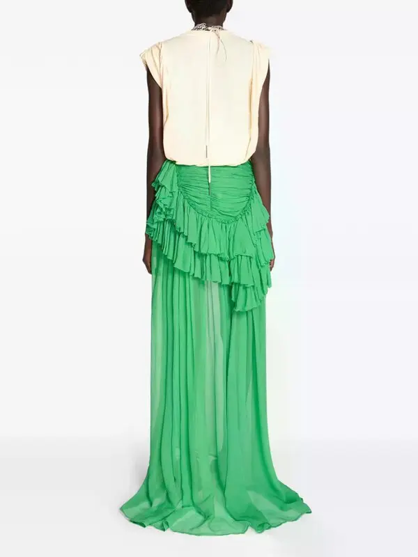 Dries Van Noten Ruffled Silk Skirt
