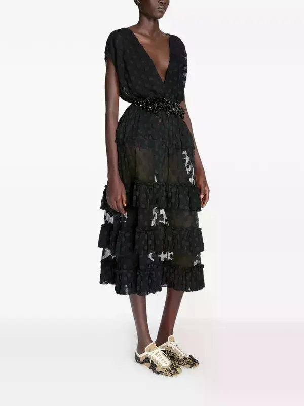 Dries Van Noten Ruffled Mesh Dress