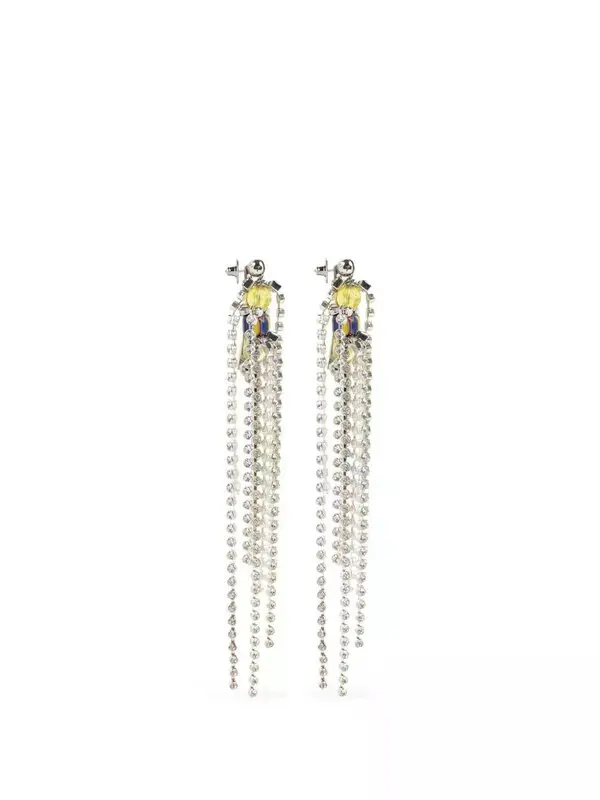 Dries Van Noten Embellished Drop Earrings - Silver