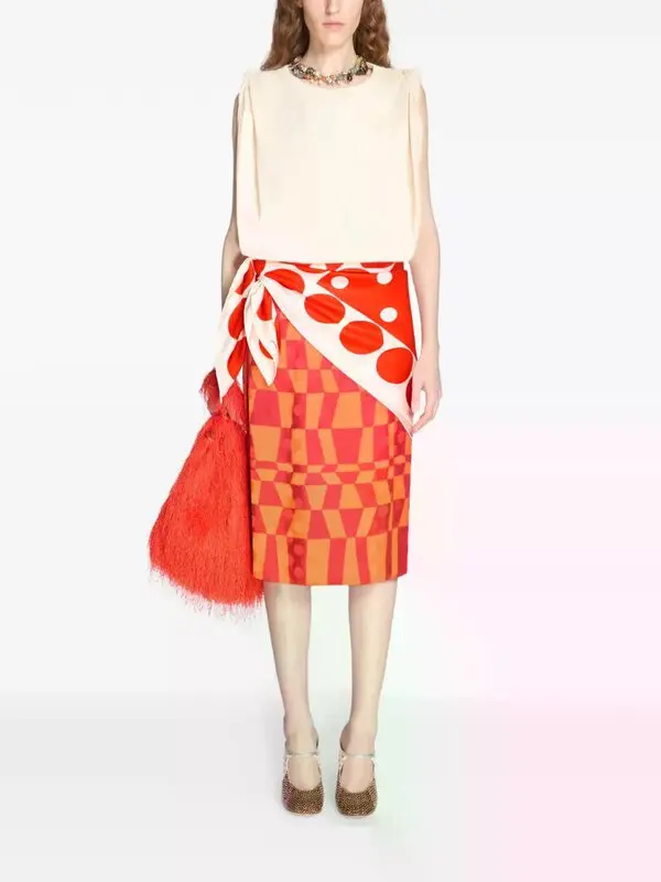 Dries Van Noten Polka-dot Square Scarf - Red