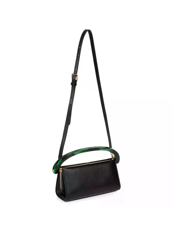 Dries Van Noten Leather Top Handle Bag - Black