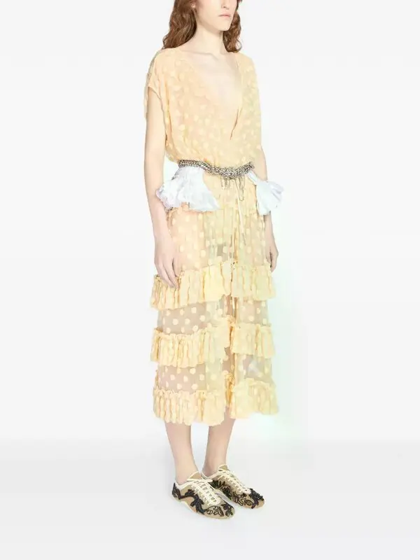 Dries Van Noten Ruffled Mesh Dress