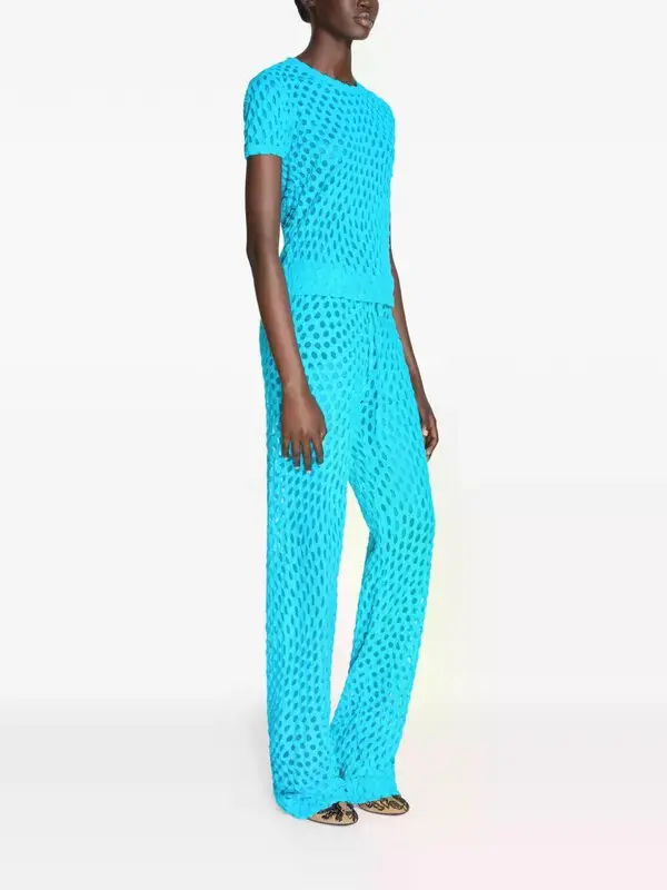 Dries Van Noten Dot-pattern Jersey T-shirt - Blue