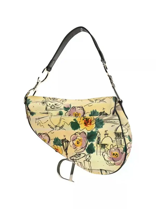Dior 2005 Abstract-pattern Shoulder Bag - Neutrals