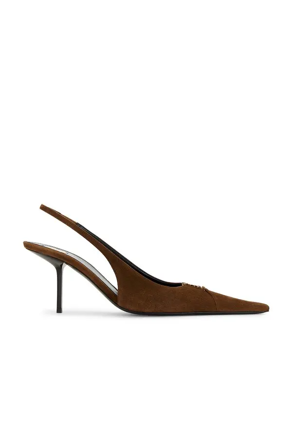 Saint Laurent Babylone Slingback Pumps - Dark Havana