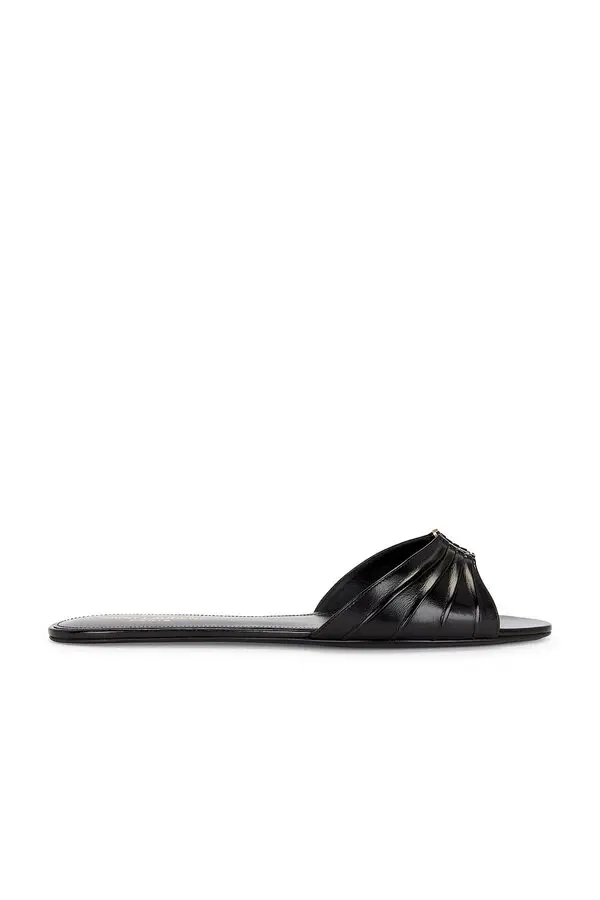 Saint Laurent Babylone Slide Sandal - Nero