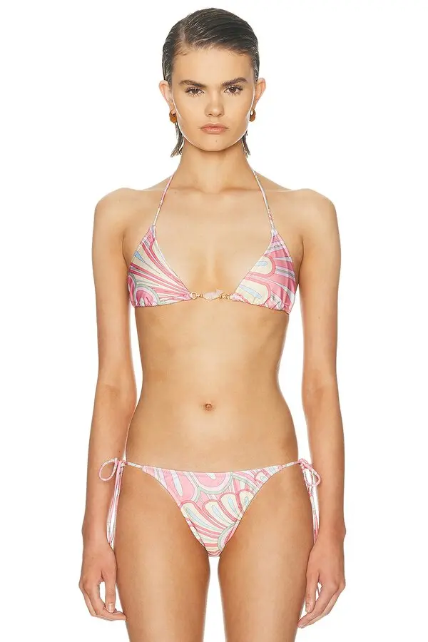 SHANI SHEMER Lenora Bikini Top - Pink Flower Print