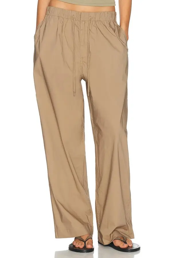 SKIMS Swiss Cotton Sateen Oversized Drawstring Pant - Desert